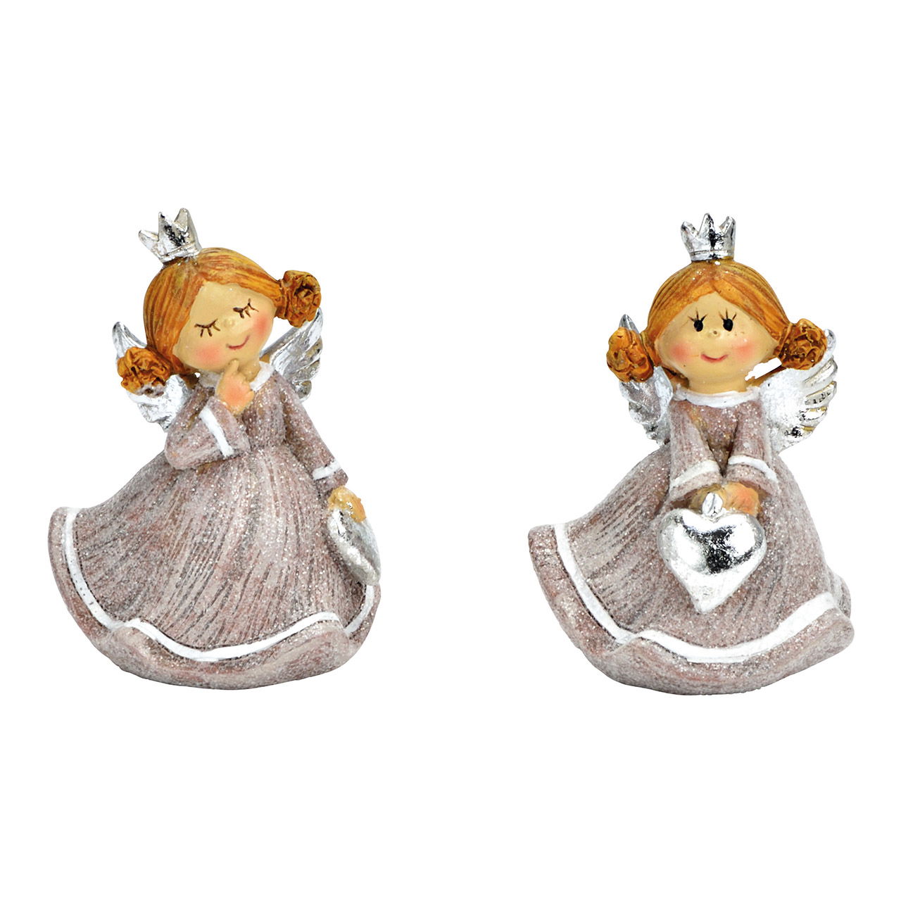 Ornament Poly Angel With Crown 2 Assorted Figures | Edelweiss Imports