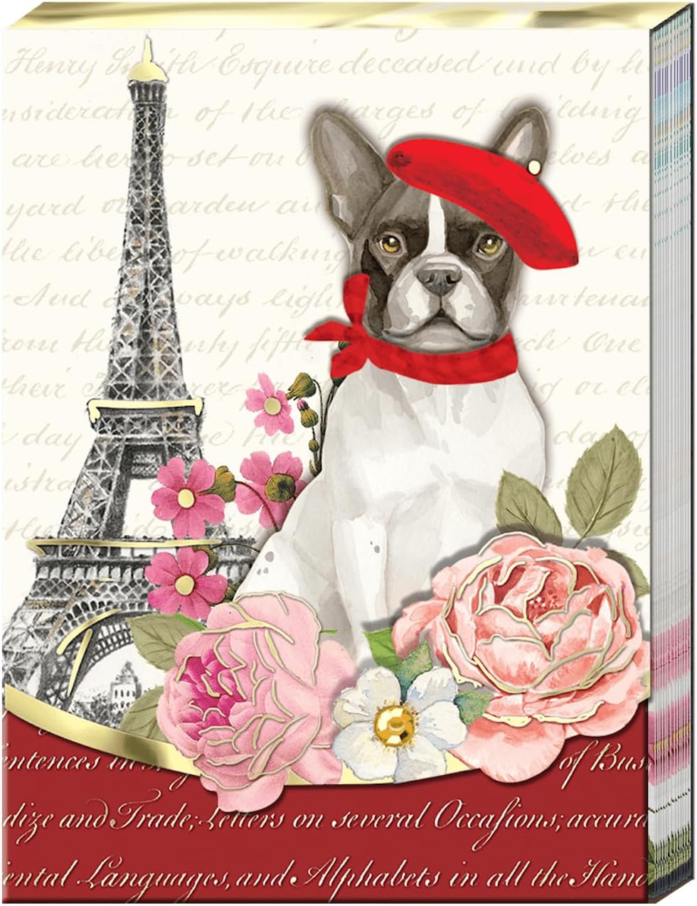 Notepad Pocket French Bulldog And Tour Eiffel | Edelweiss Imports
