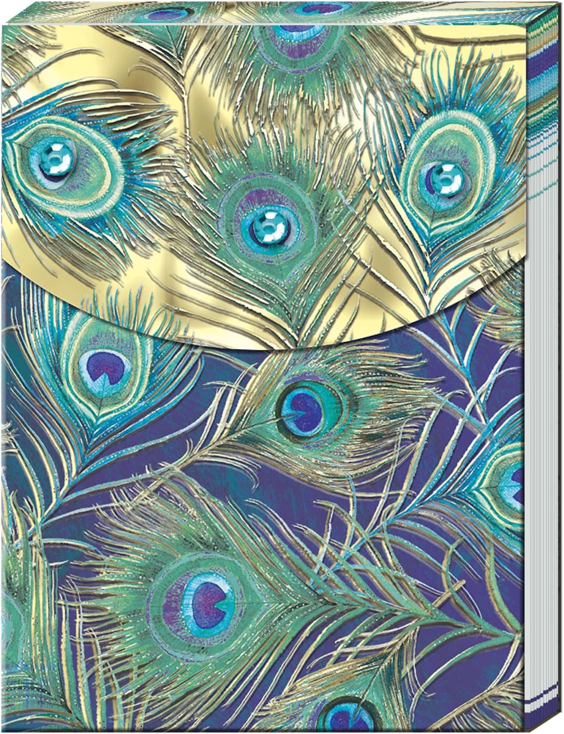 Notepad Pocket Peacock Feather | Edelweiss Imports